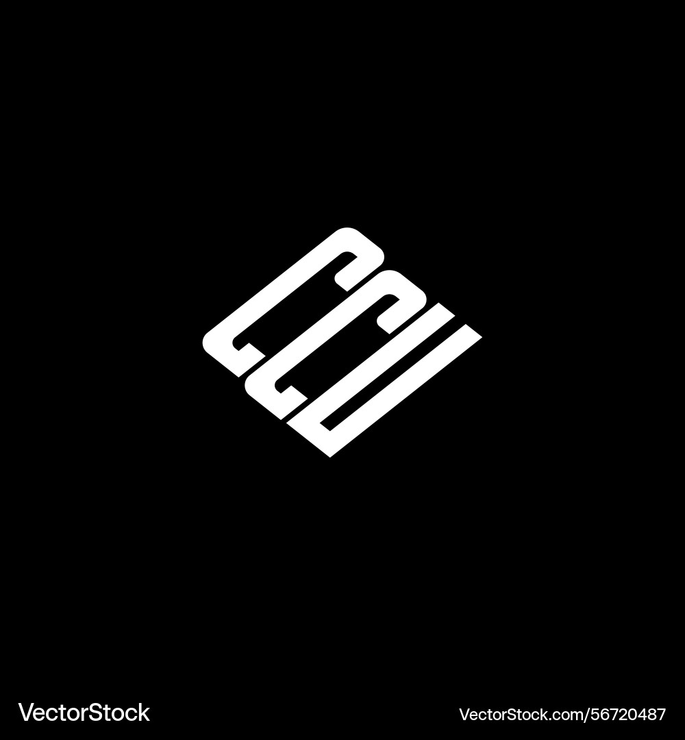 Ccu letter logo design on black background Vector Image