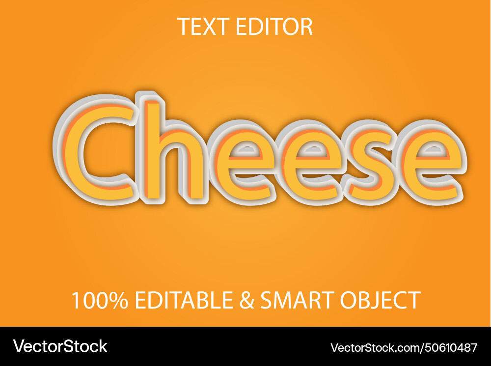 Cheese 3 dimension emboss cartoon style Royalty Free Vector