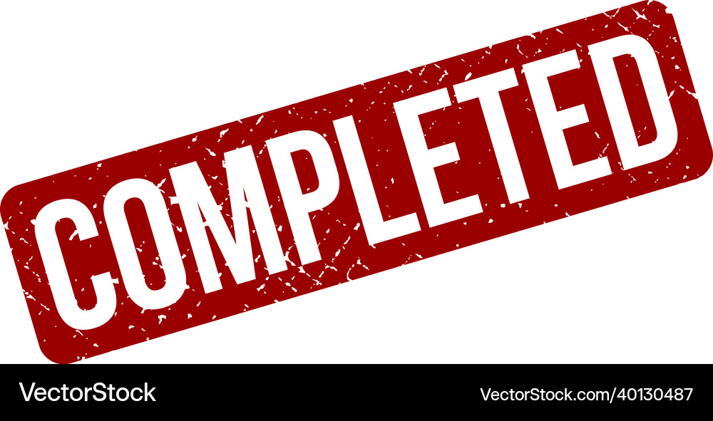 Completed rubber stamp grunge Royalty Free Vector Image