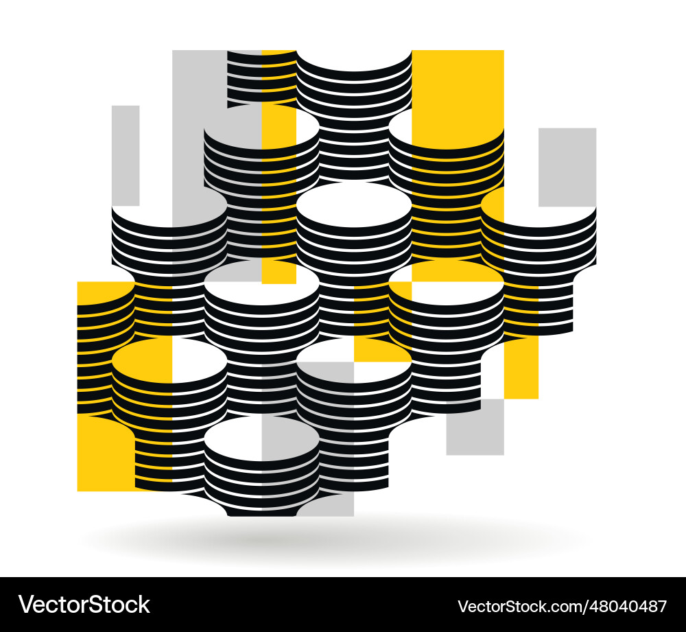 Cylinders pattern abstract 3d isometric Royalty Free Vector
