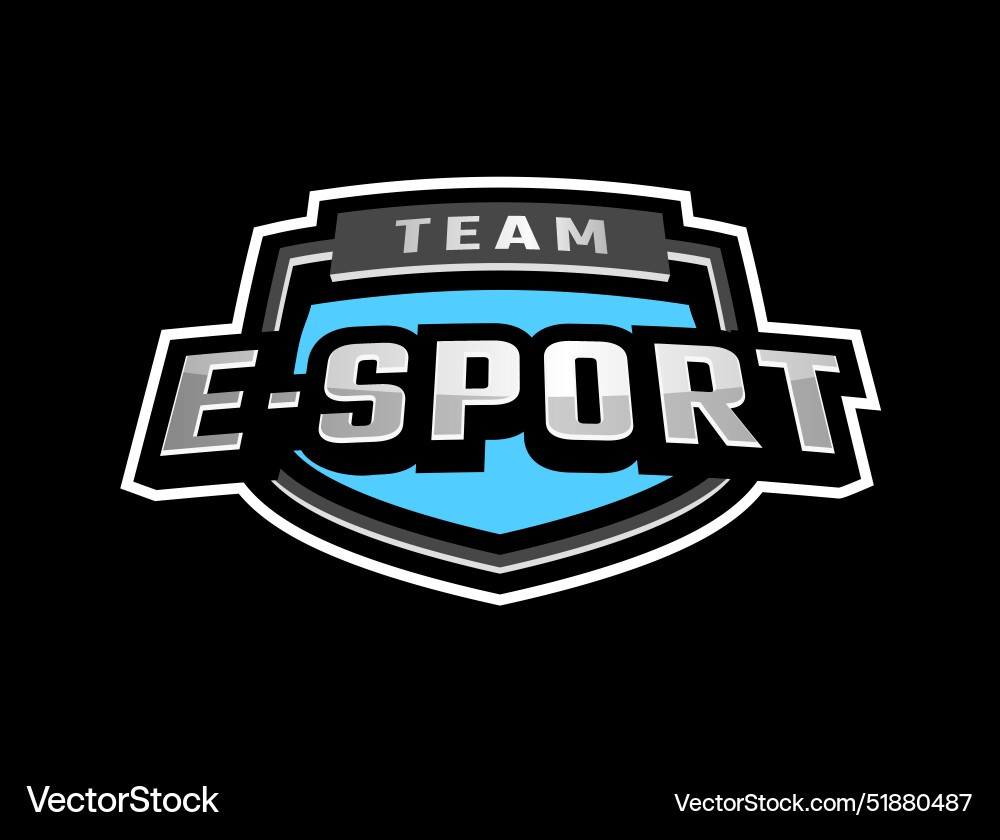 E-sport logo emblem on a dark background Vector Image