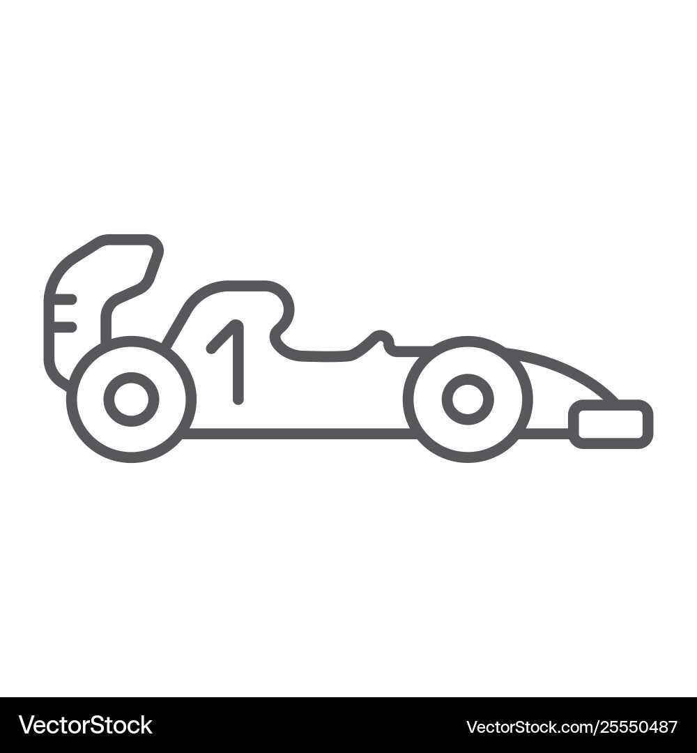 Formula 1 thin line icon sport and automobile Vector Image