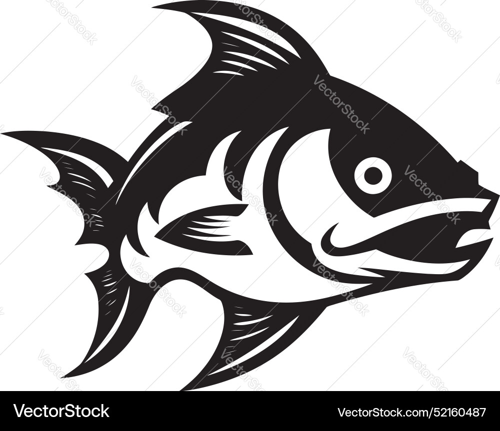 Freshwater finesse fish icon stream symphony Vector Image