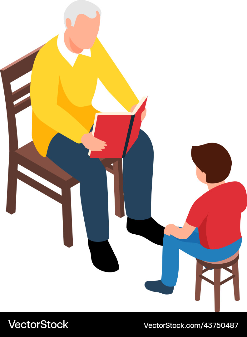 Granddad isometric Royalty Free Vector Image - VectorStock