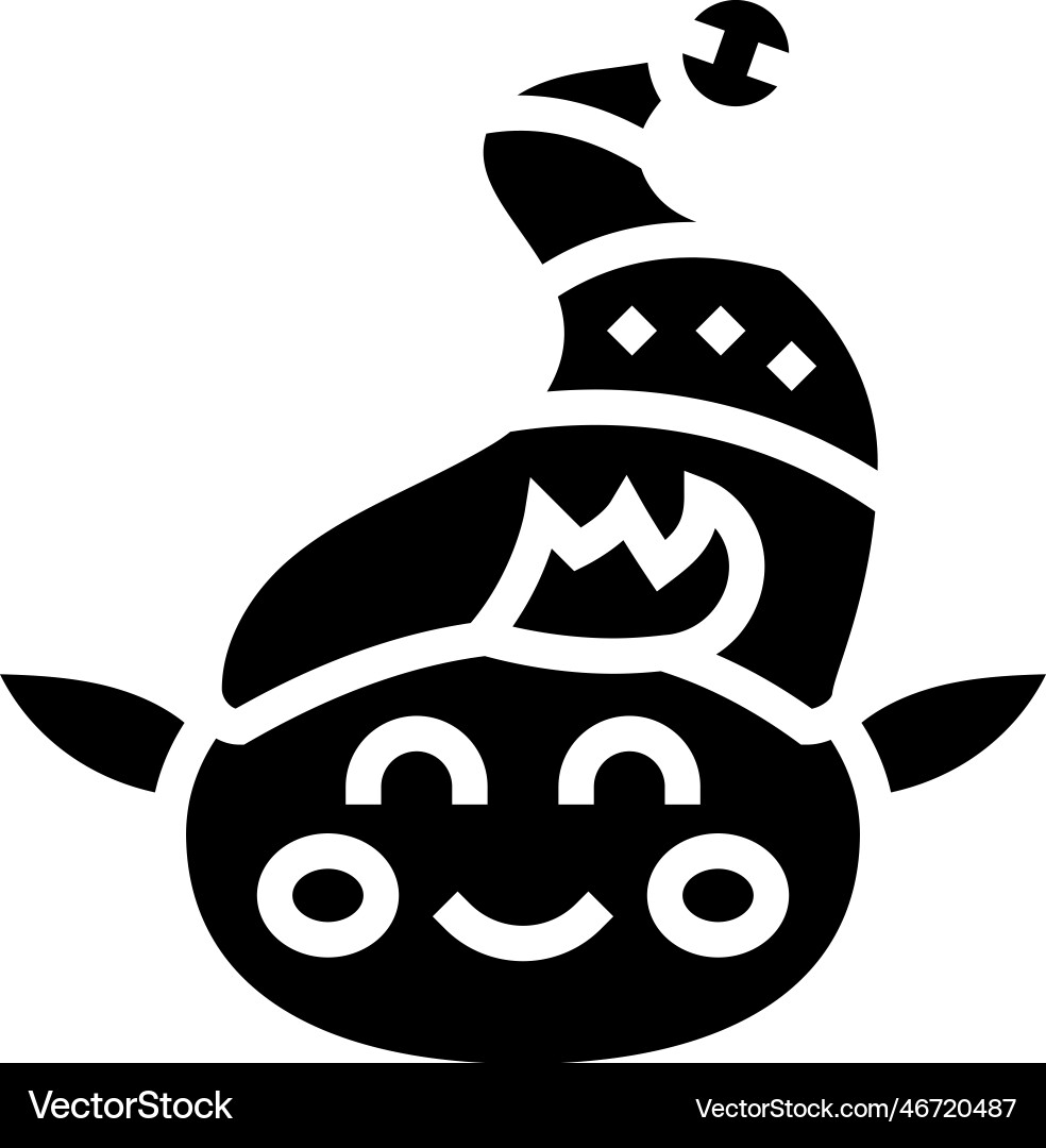 Head elf christmas xmas glyph icon Royalty Free Vector Image