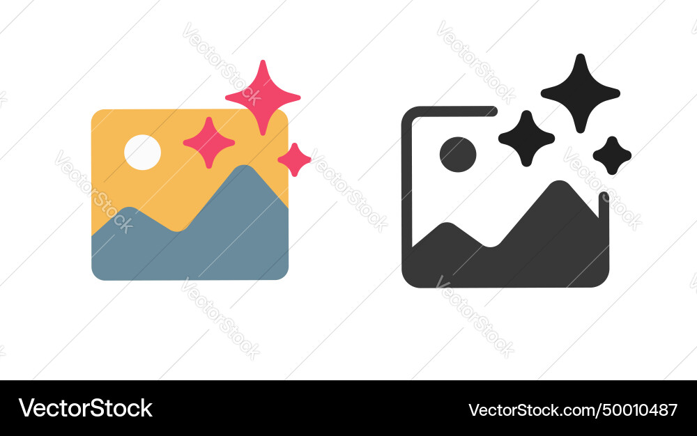 Image photo filter effect enhance simple icon Vector Image