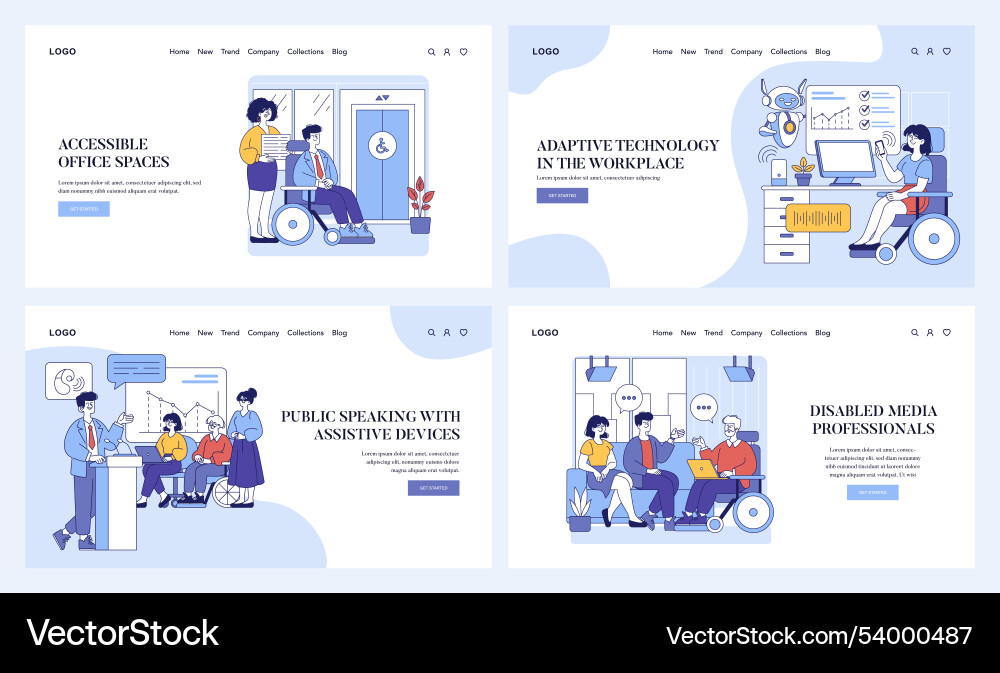 Inclusion in media and work flat Royalty Free Vector Image