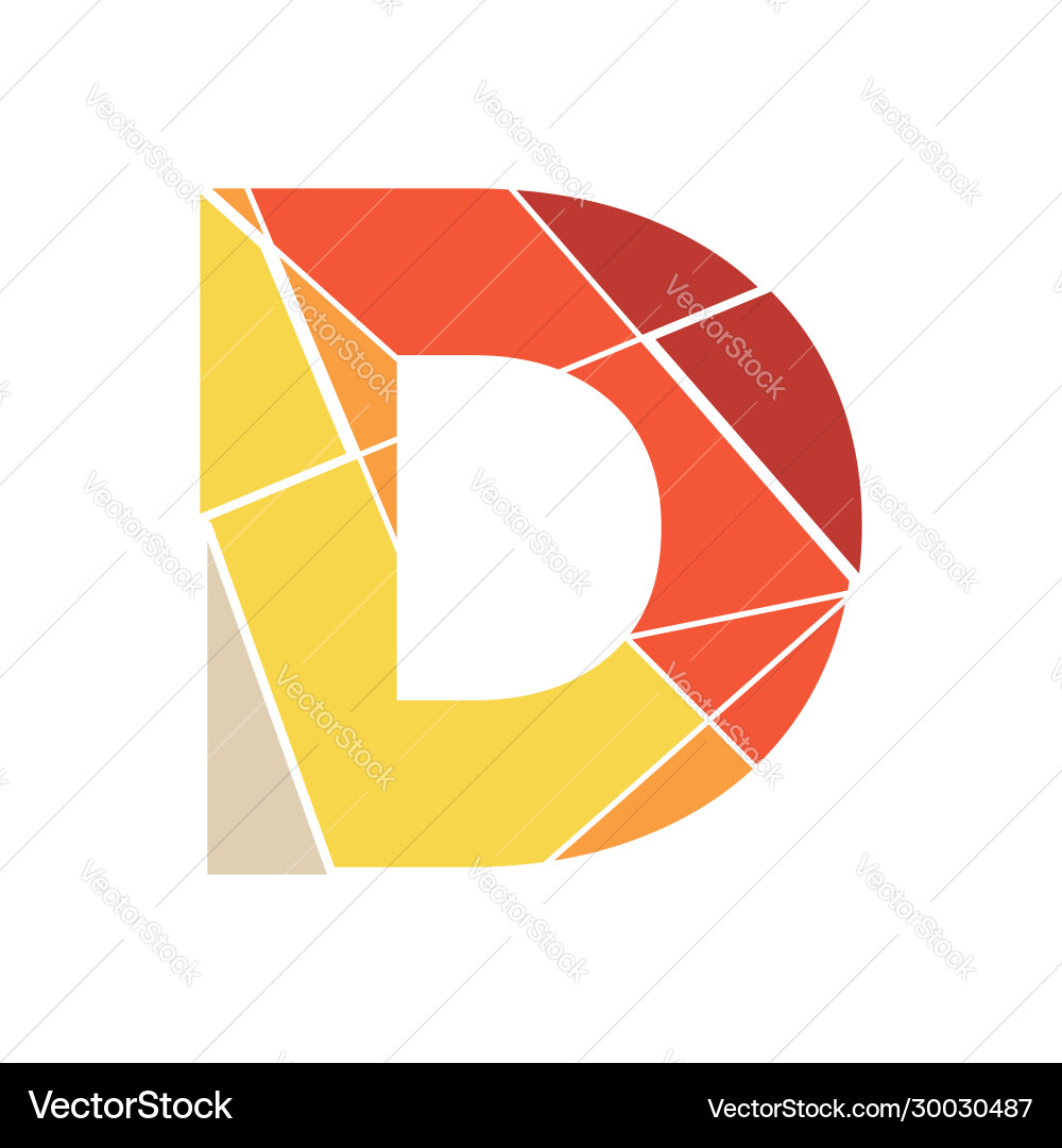 Mosaic initial d Royalty Free Vector Image - VectorStock