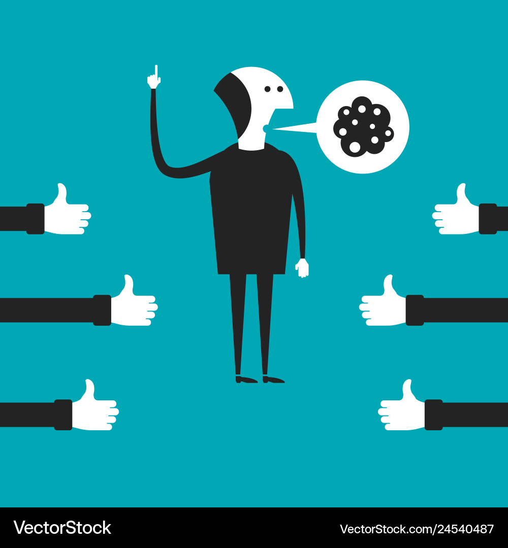 Oratory concept in flat cartoon style Royalty Free Vector