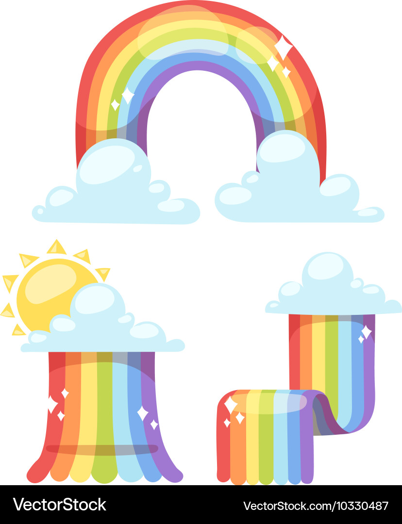 Rainbow set isolated Royalty Free Vector Image