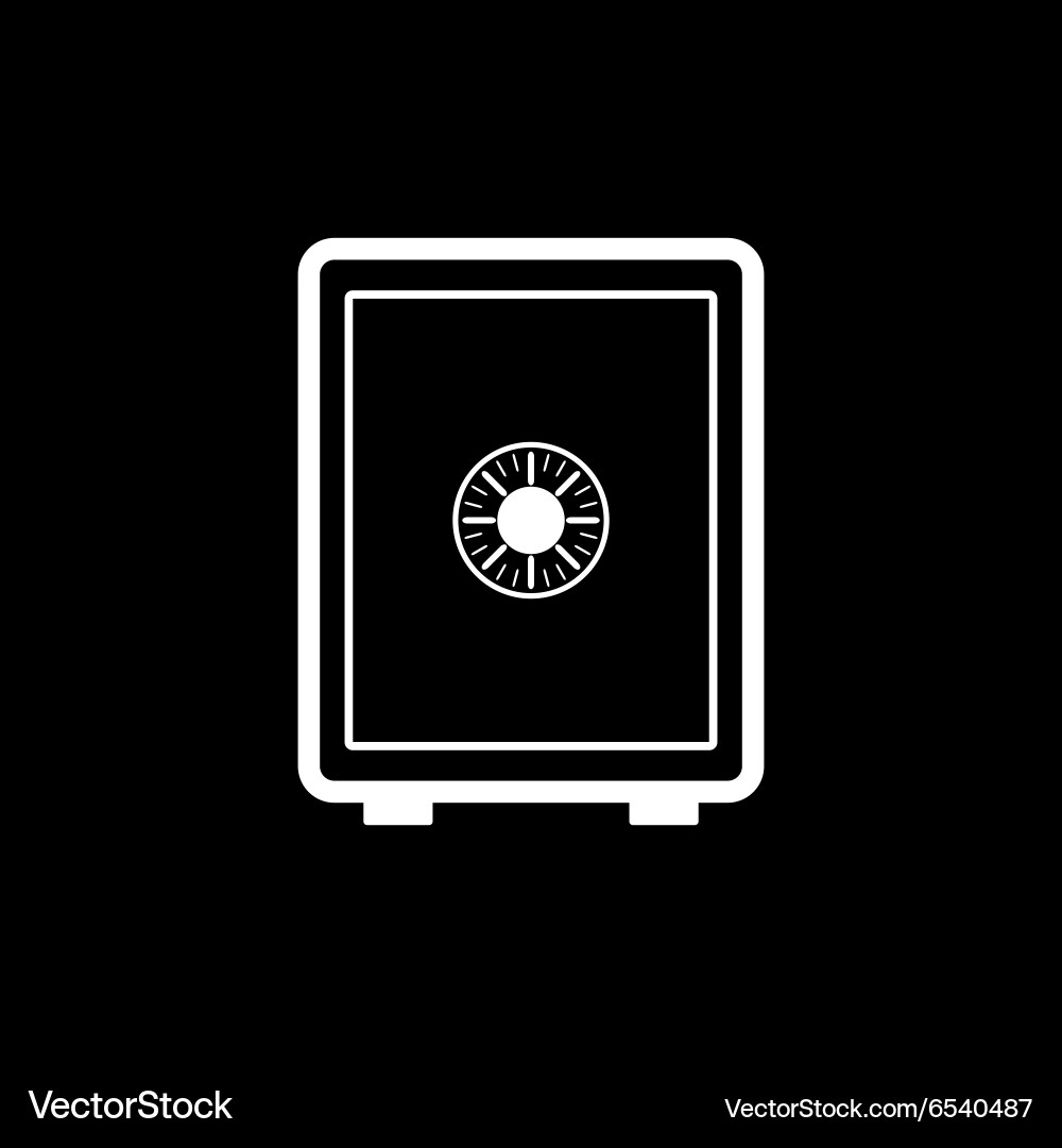 Safe icon symbol flat Royalty Free Vector Image