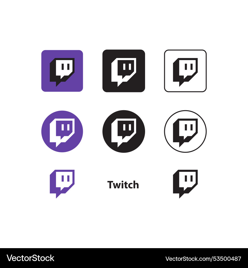 Social media icons twitch Royalty Free Vector Image