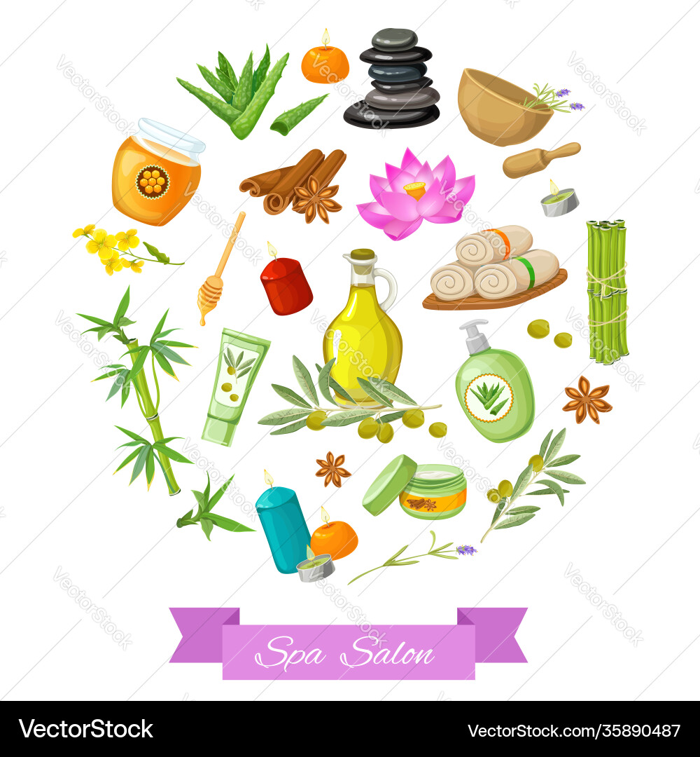 Spa salon round design Royalty Free Vector Image