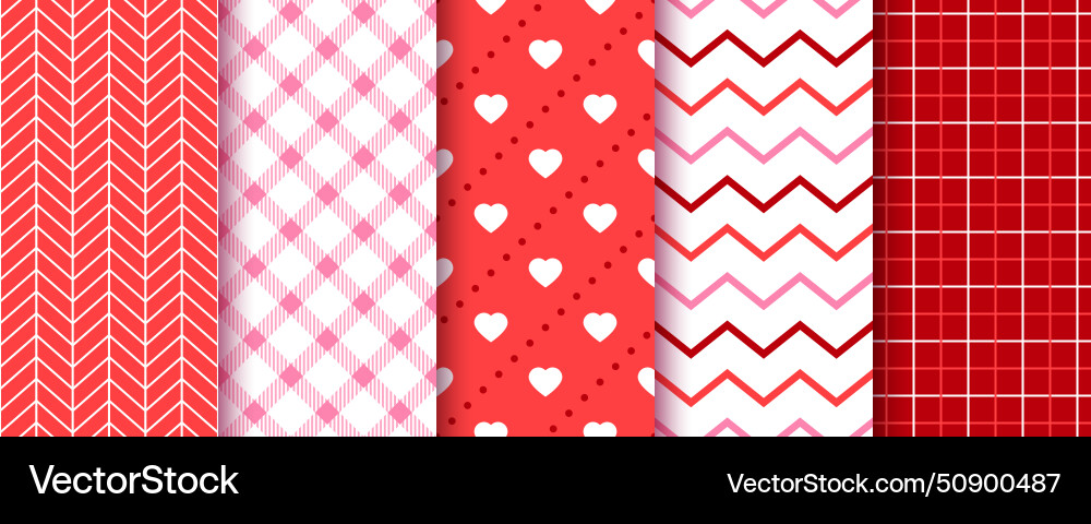 Valentines day background red pattern seamless Vector Image