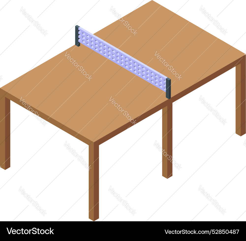 Wooden ping pong table isometric Royalty Free Vector Image
