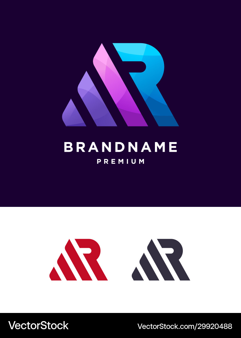 Ar monogram letter logo template Royalty Free Vector Image