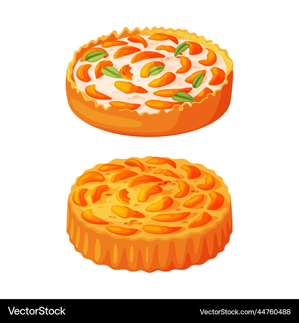 Baked pie made from pastry dough with sweet fruit Vector Image