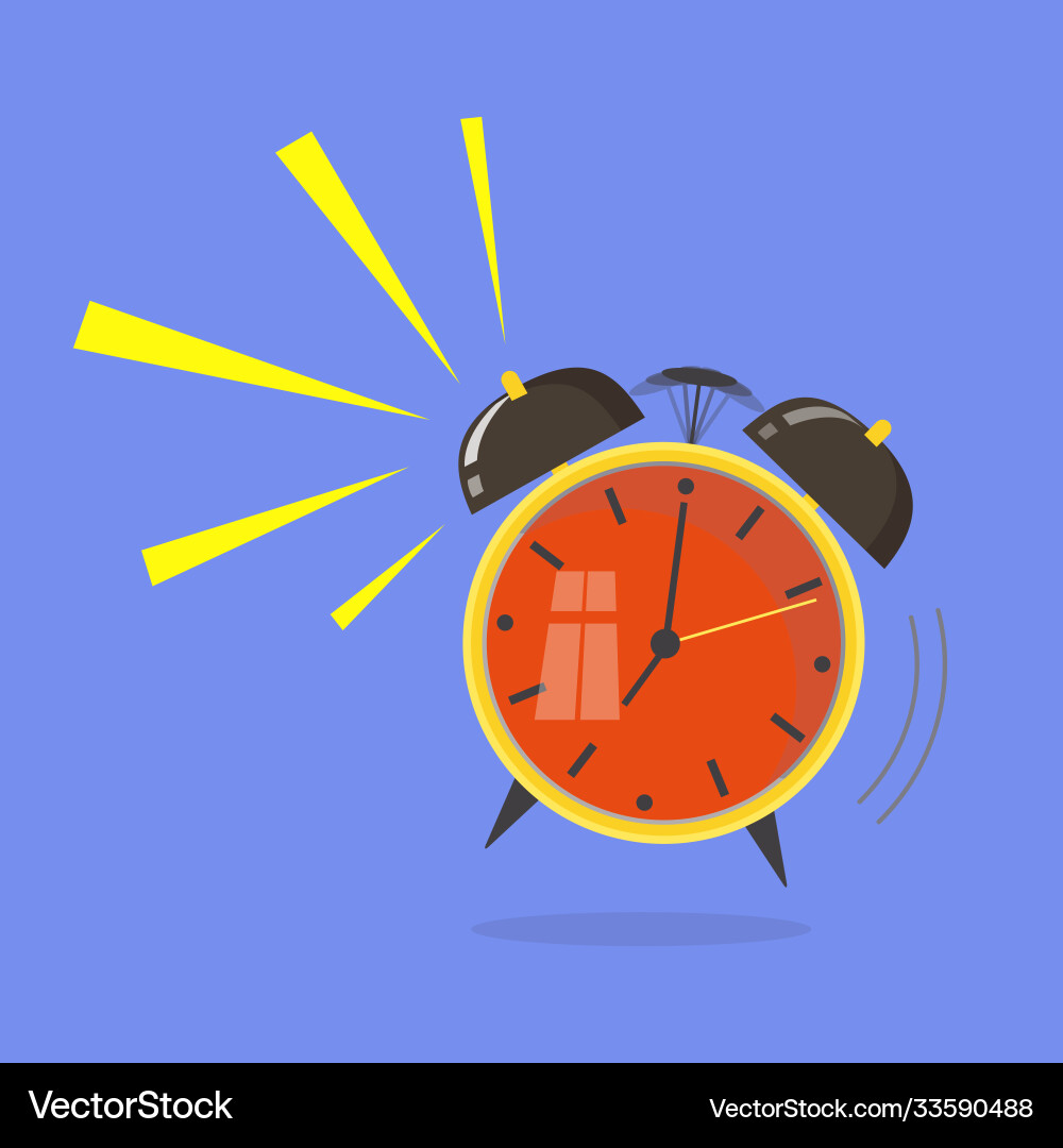 Cartoon alarm clock ringing wake up morning Vector Image Cartoon alarm clock ringing wake up morning Vector Image
