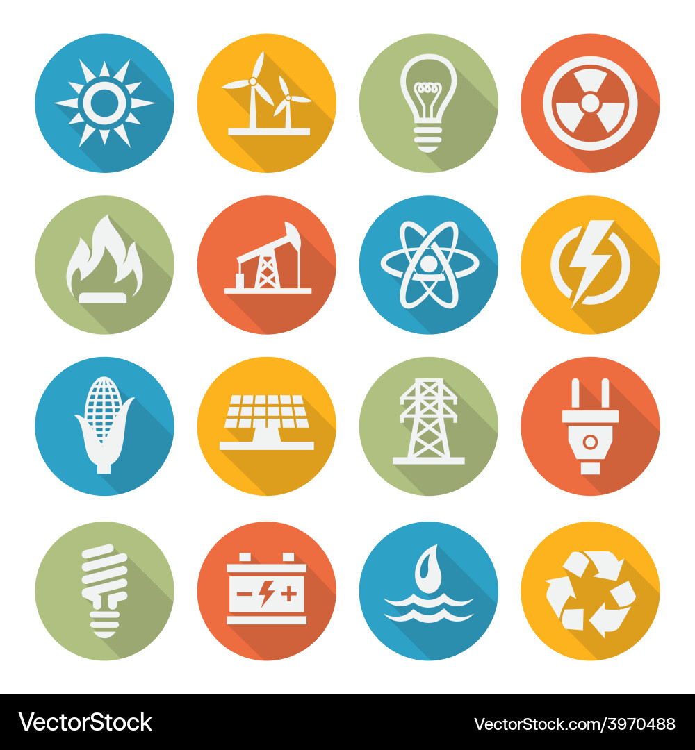 Energy icons Royalty Free Vector Image - VectorStock