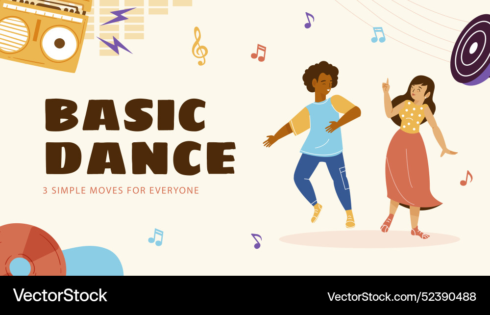 Hand drawn dance school youtube thumbnail Vector Image