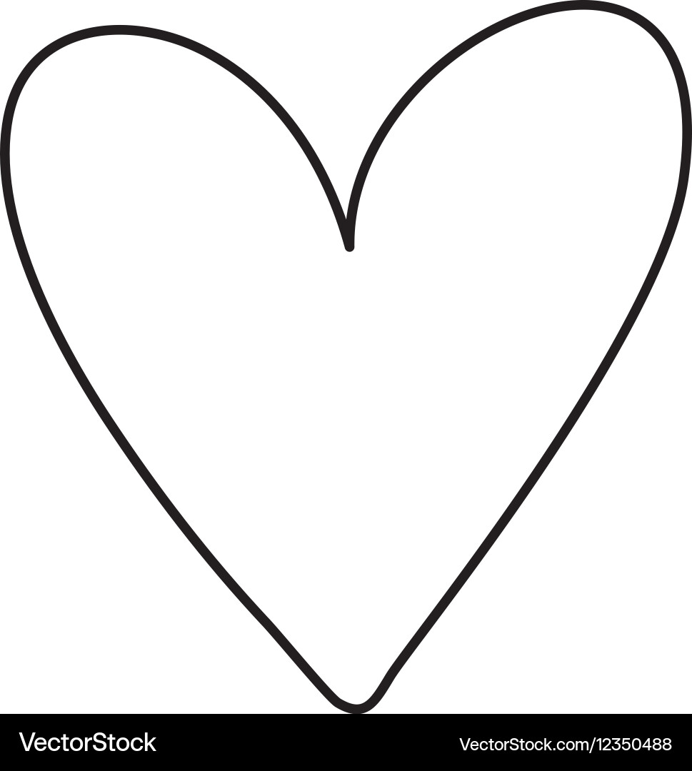 Heart love silhouette Royalty Free Vector Image