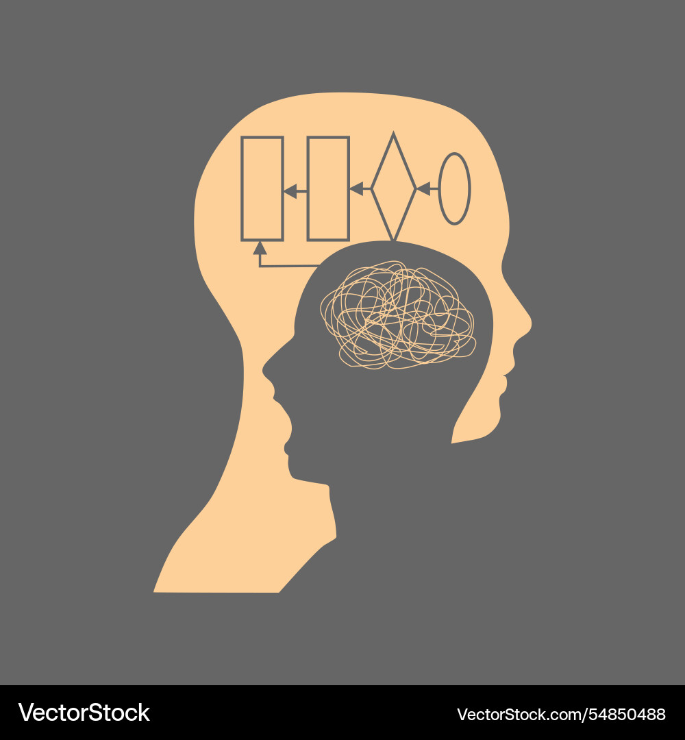 Metaphor bipolar disorder mind mental split Vector Image