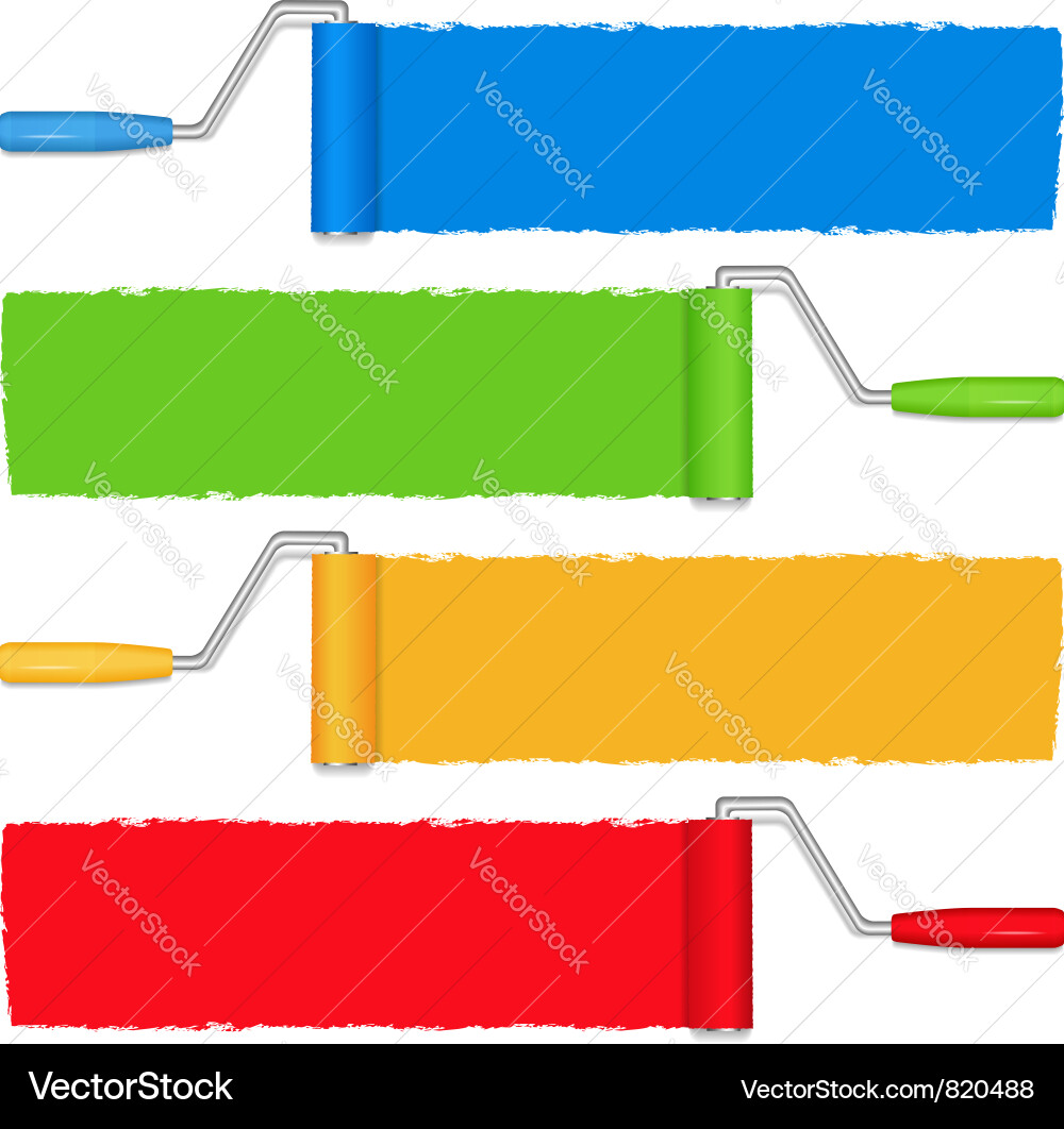 Paint rollers Royalty Free Vector Image - VectorStock