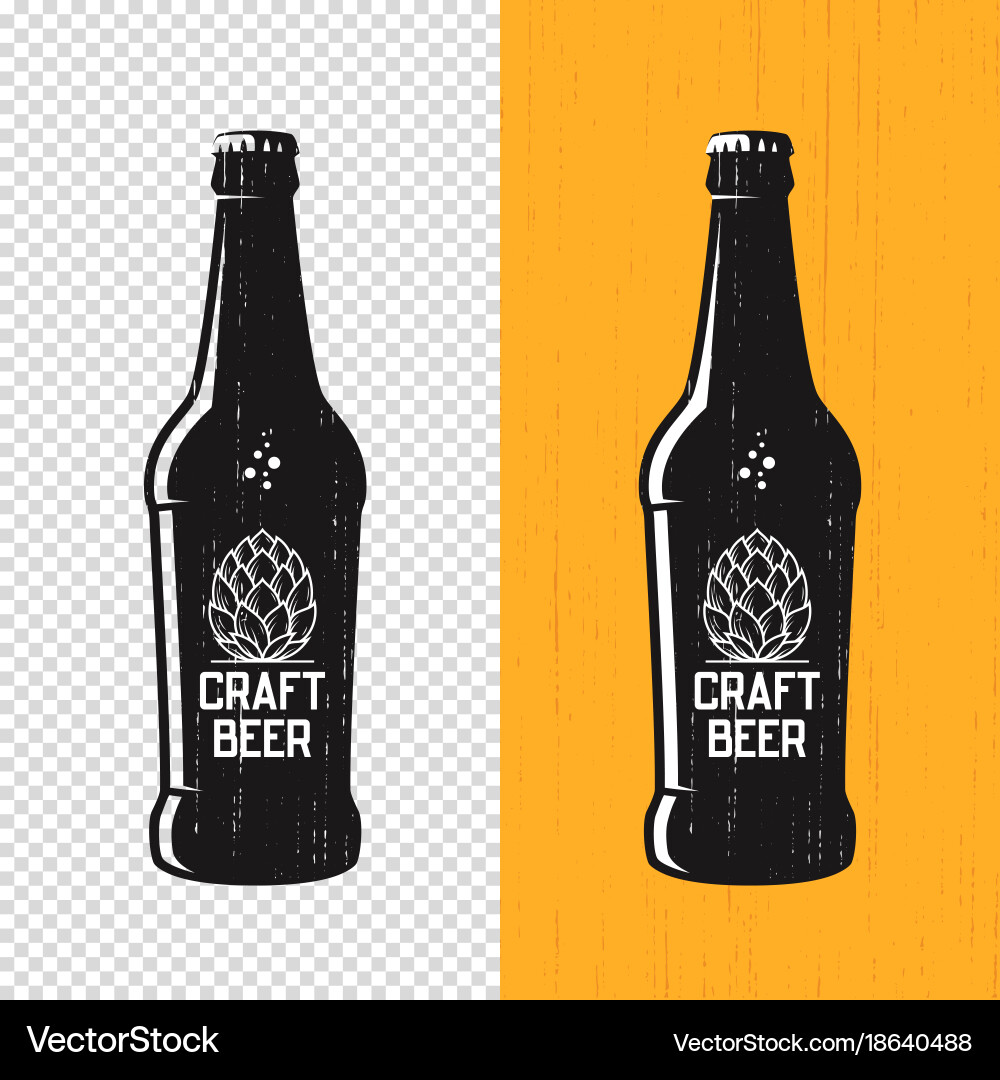 Textured craft beer bottle label design Royalty Free Vector