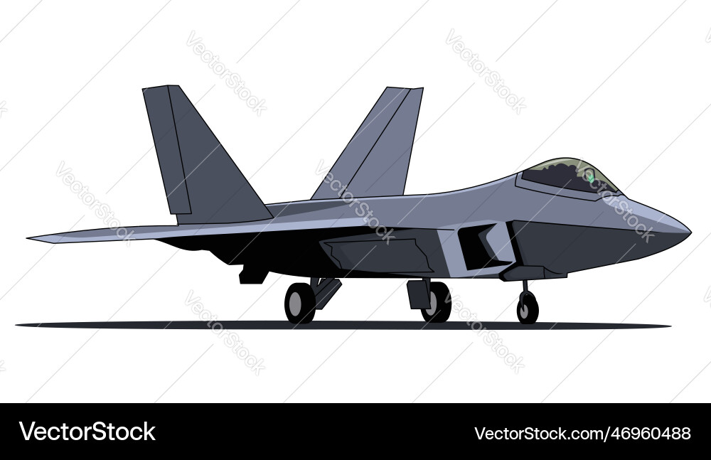 Us f22 raptor stealth jet fighter Royalty Free Vector Image