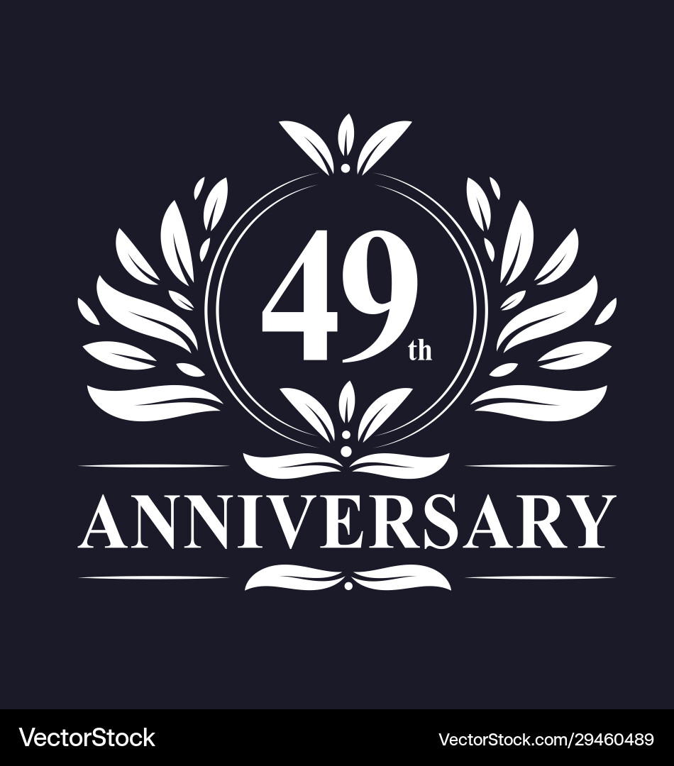 49 years anniversary logo 49th Royalty Free Vector Image