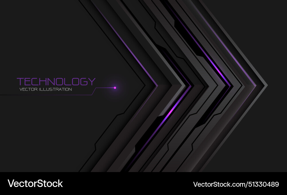 Abstract black metallic circuit purple cyber Vector Image