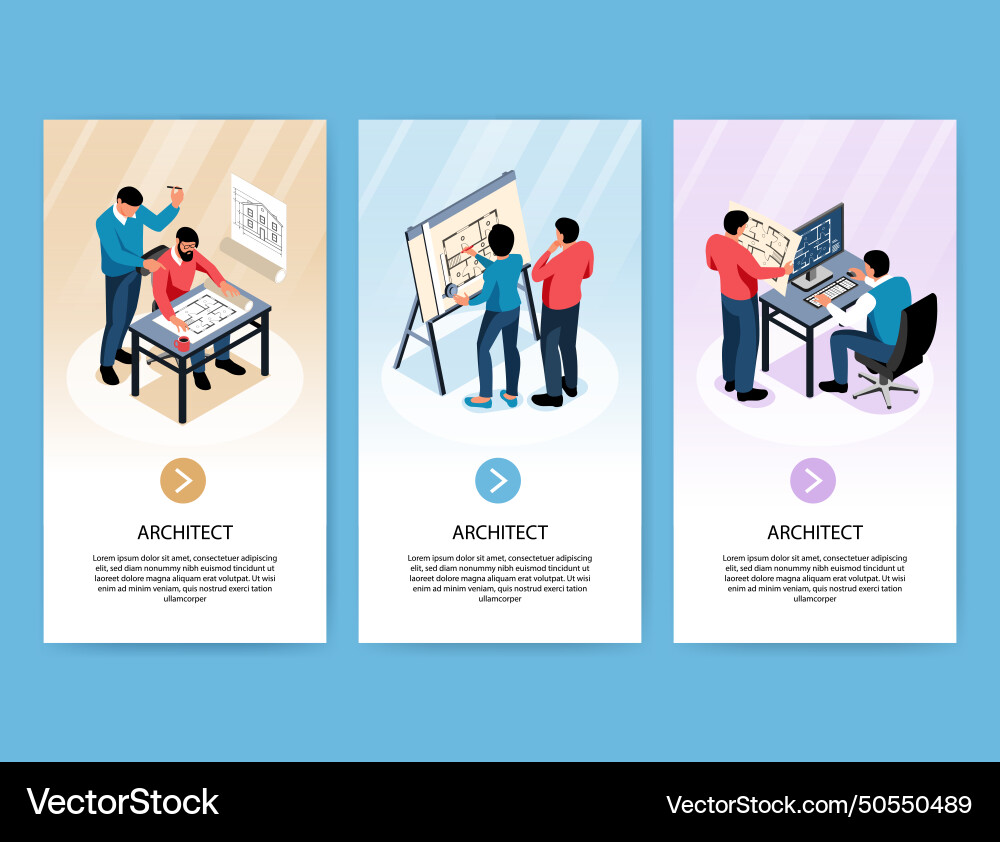 Architect vertical banners Royalty Free Vector Image