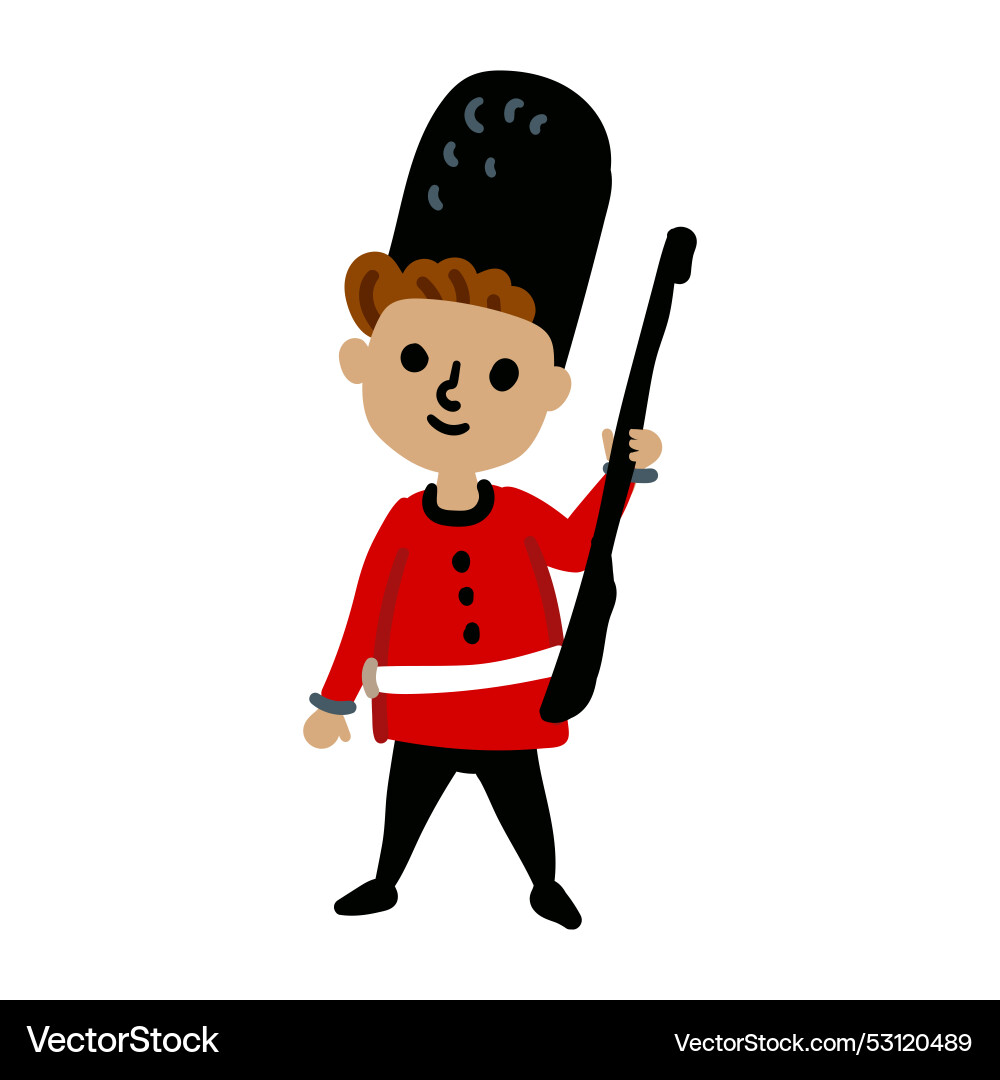 British royal guardsman at buckingham palace Vector Image