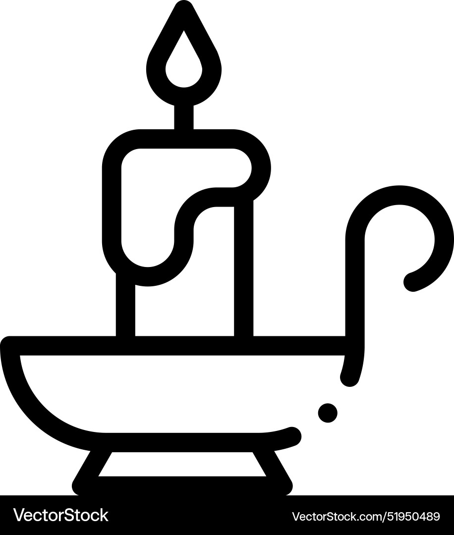 Candle icon thin linear style design isolated Vector Image