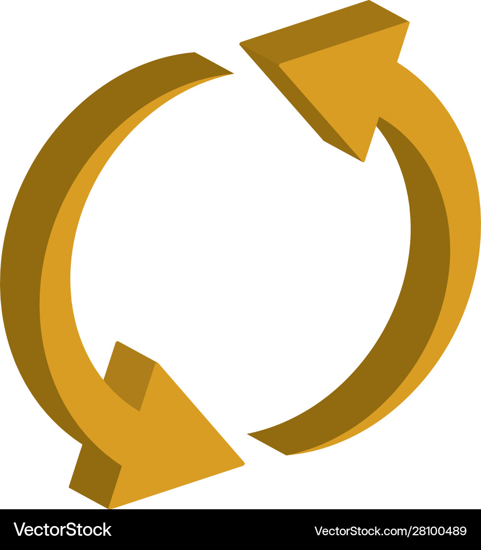 Circle arrows 3d style icon Royalty Free Vector Image