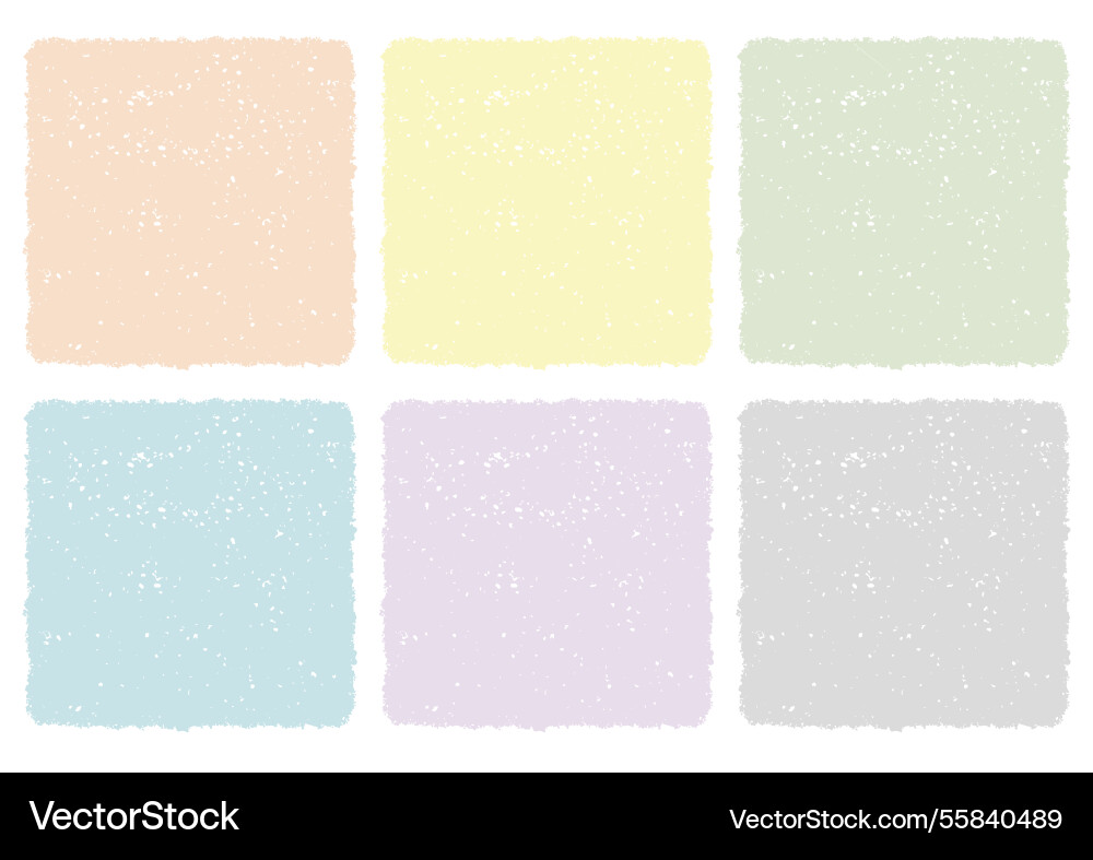 Crayon texture background set in pastel colors Vector Image