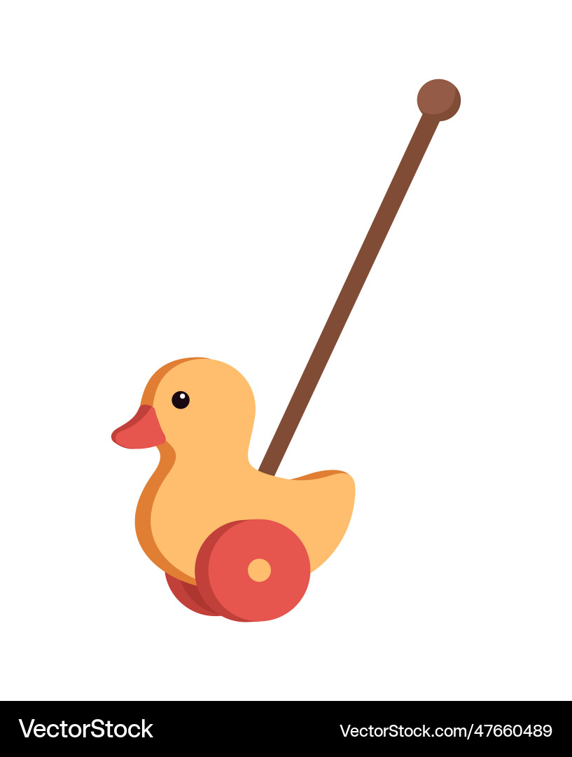 Cute duck toy for kids concept Royalty Free Vector Image