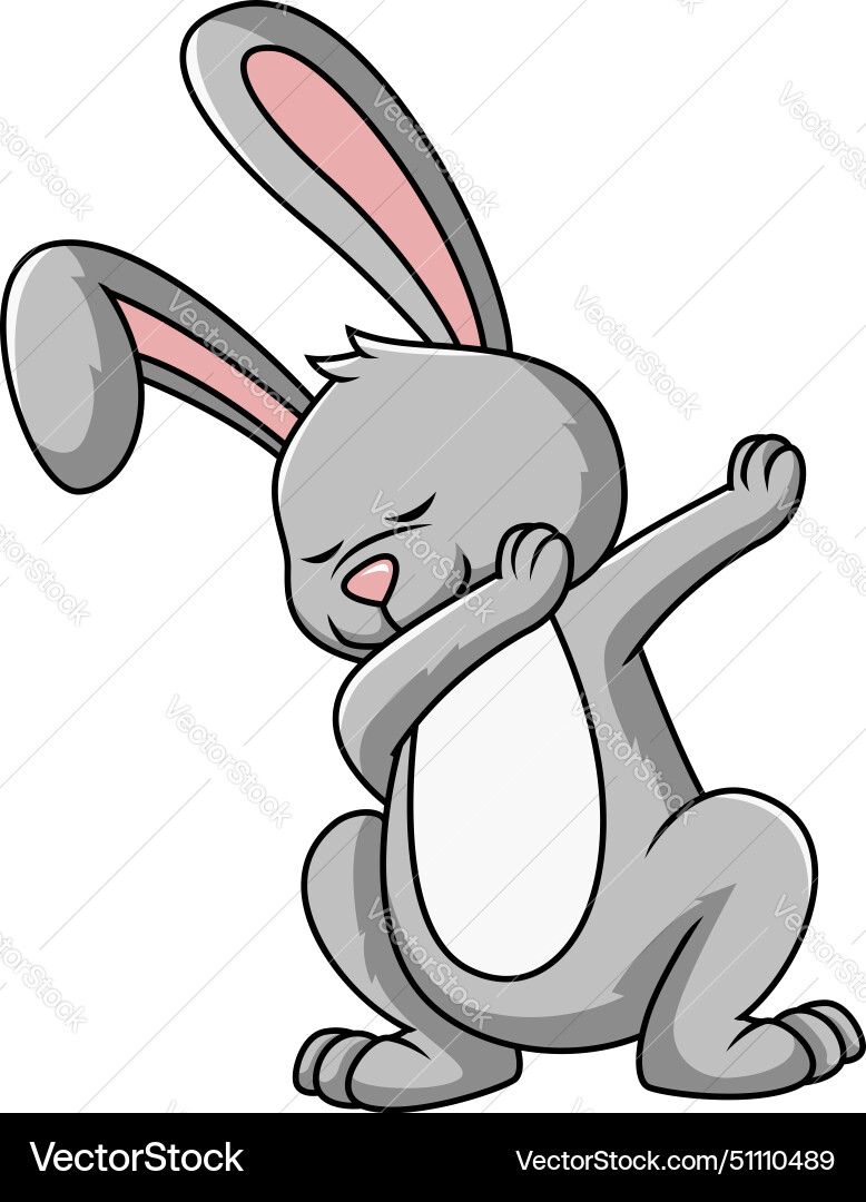 Dabbing Rabbit Cartoon Clip Art Royalty Free Vector Image