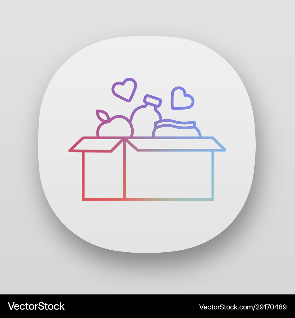 Food donations app icon charity collection Vector Image