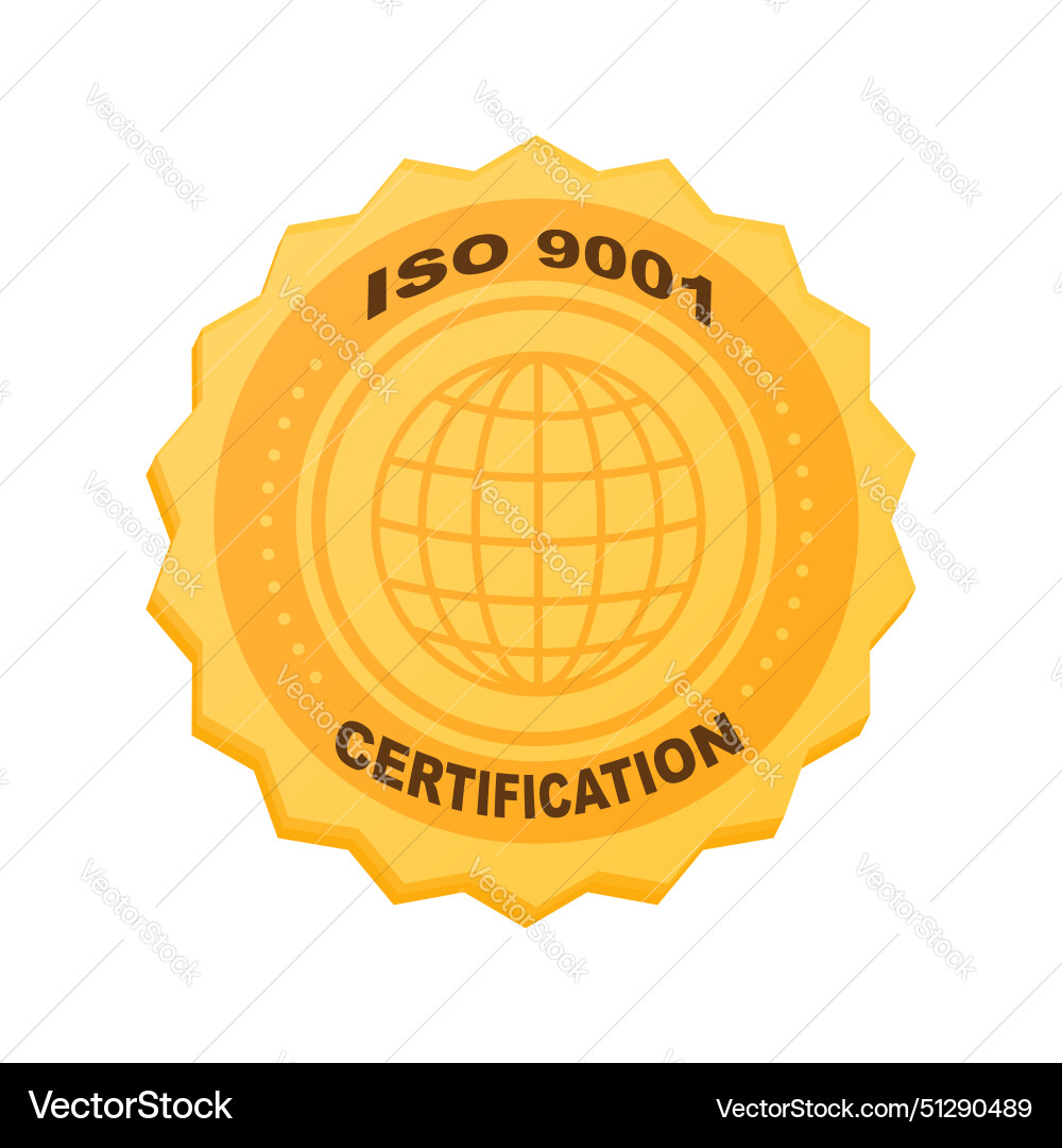 Green iso 9001 quality management certification Vector Image