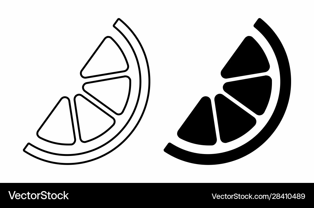 Halbe Zitrone Ikonen Lizenzfreies Vektorbild