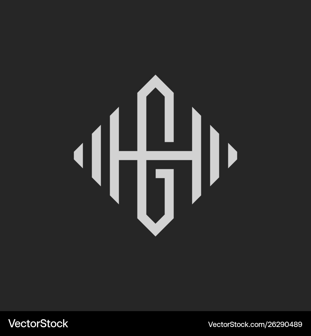 Hg or gh letter Royalty Free Vector Image - VectorStock