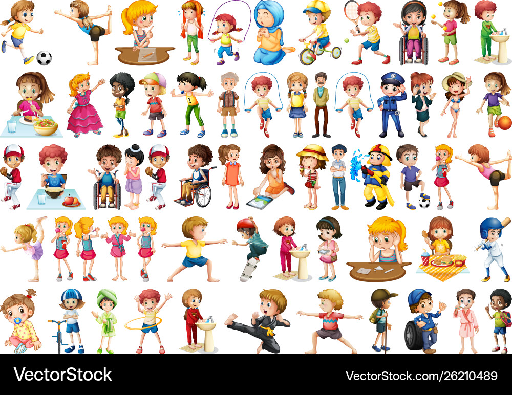 Large set people Royalty Free Vector Image - VectorStock