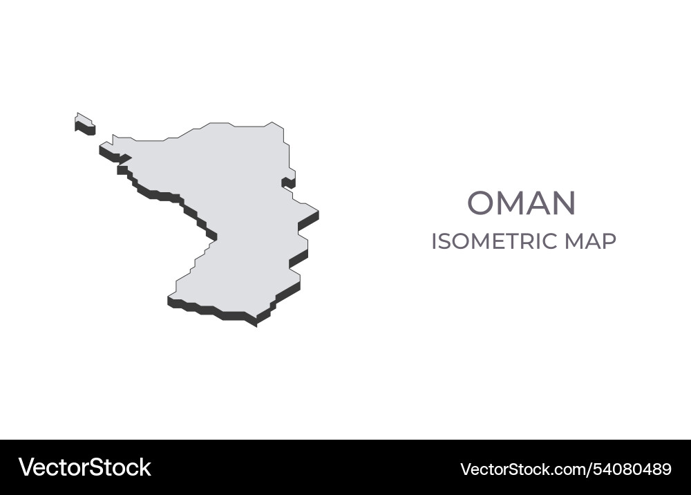 Map of the oman in simple isometric form Vector Image