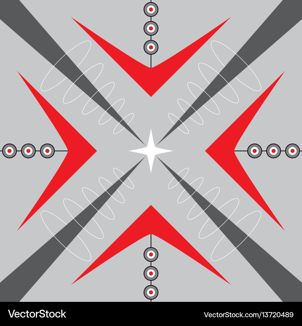 Retro atomic 1950s mid century vintage background Vector Image