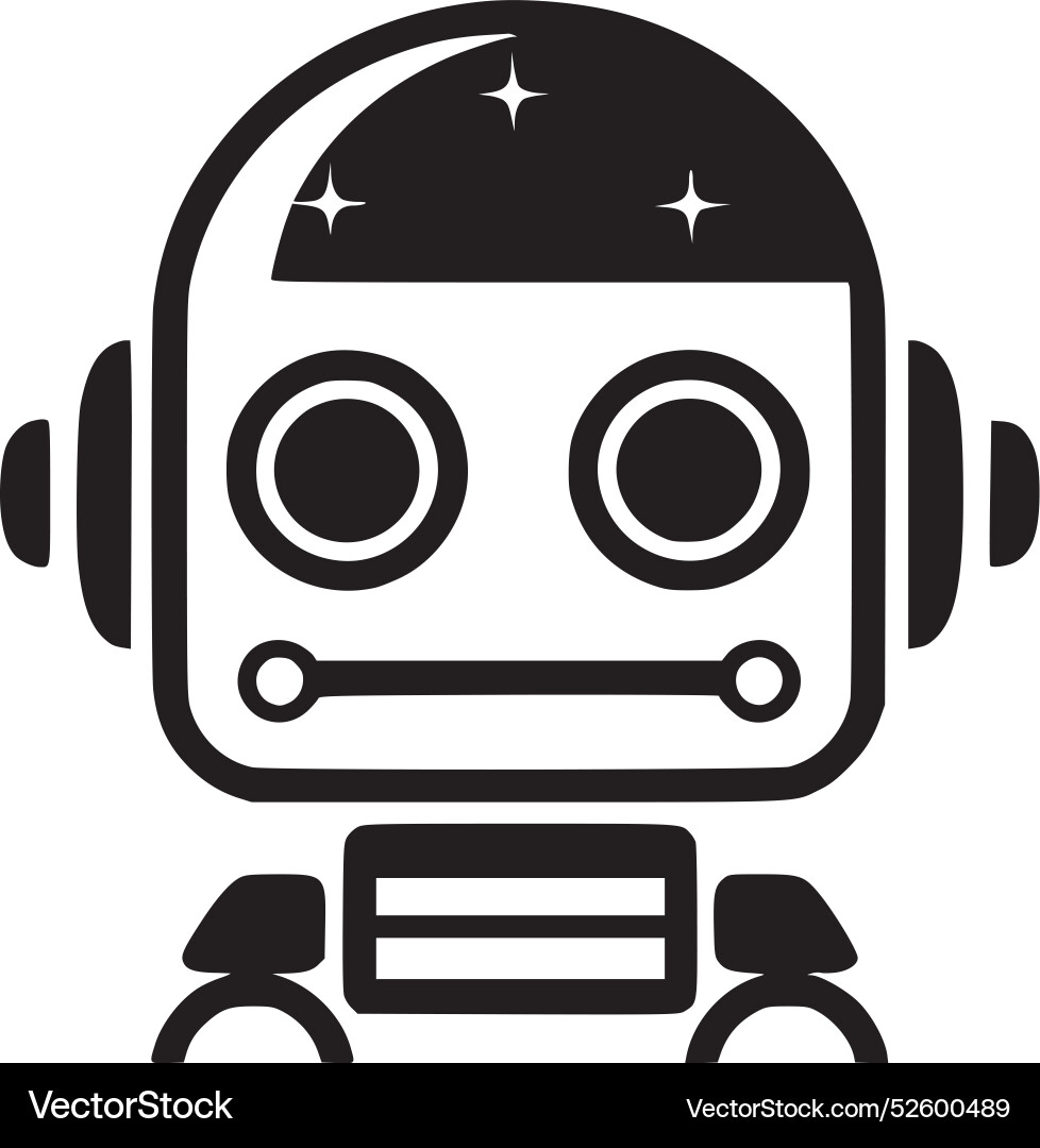 Robot - minimalist and flat logo Royalty Free Vector Image