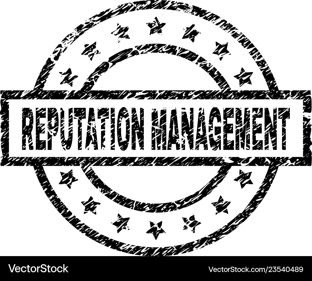 Scratched textured reputation management stamp Vector Image