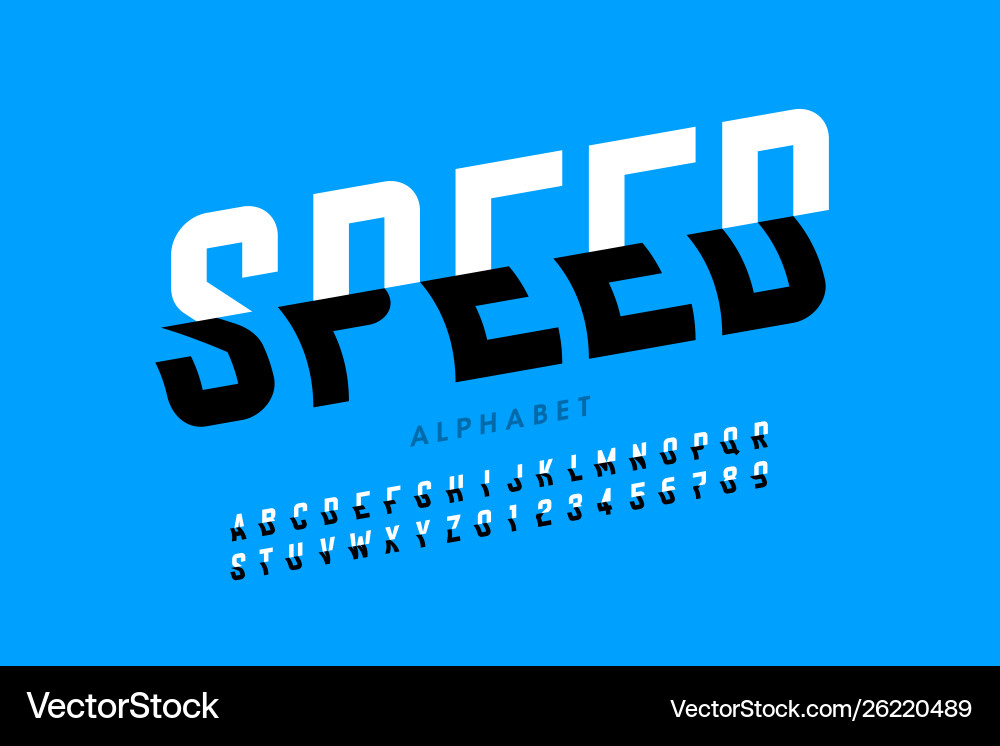 Speedy style font design alphabet letters Vector Image