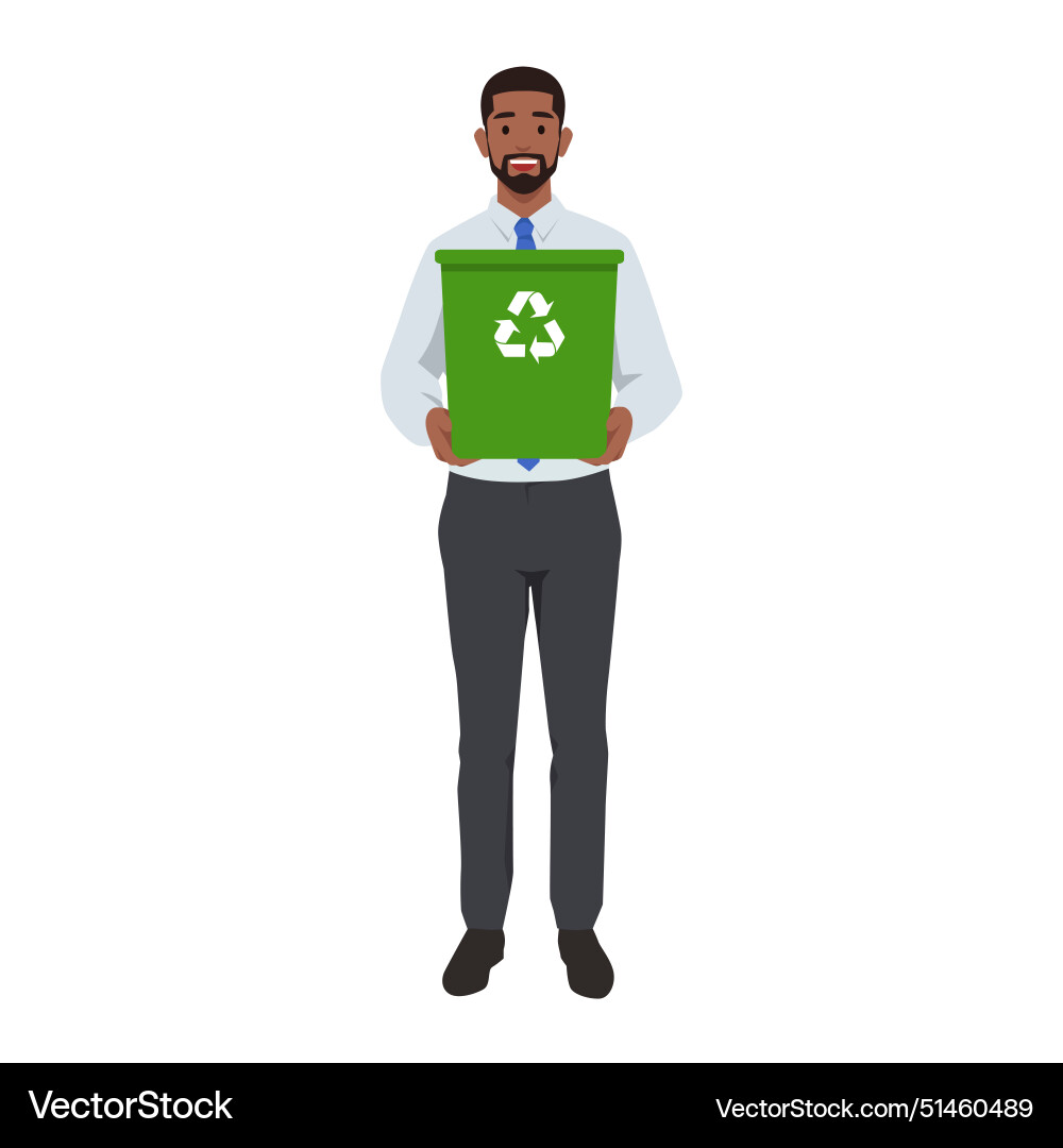 Young professional bearded man holding Royalty Free Vector
