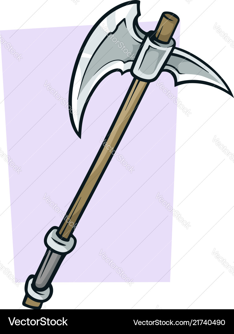 Cartoon big combat axe icon Royalty Free Vector Image
